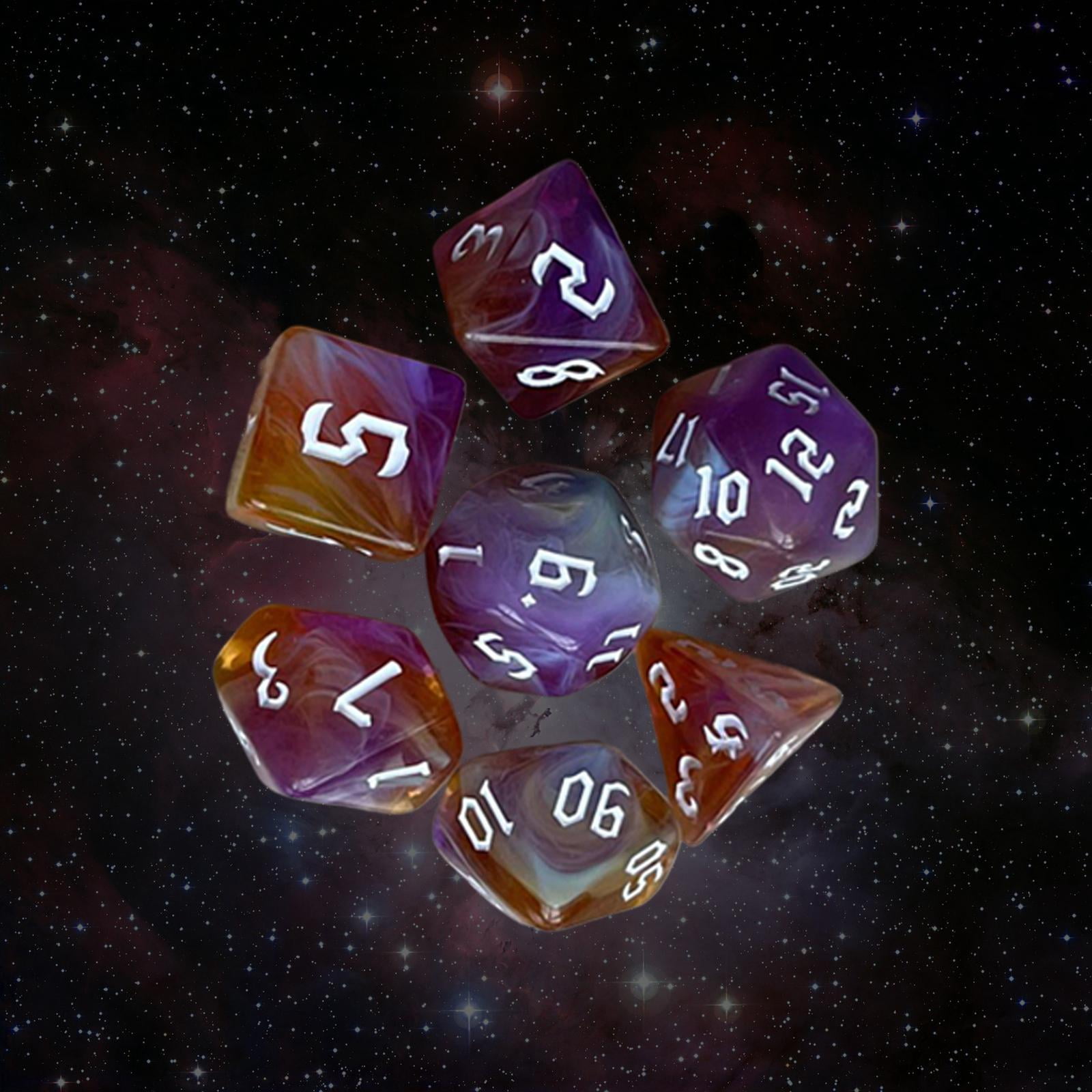 Pack of 7 Acrylic Polyhedral Novelty Supply Props Painted Playing for ...