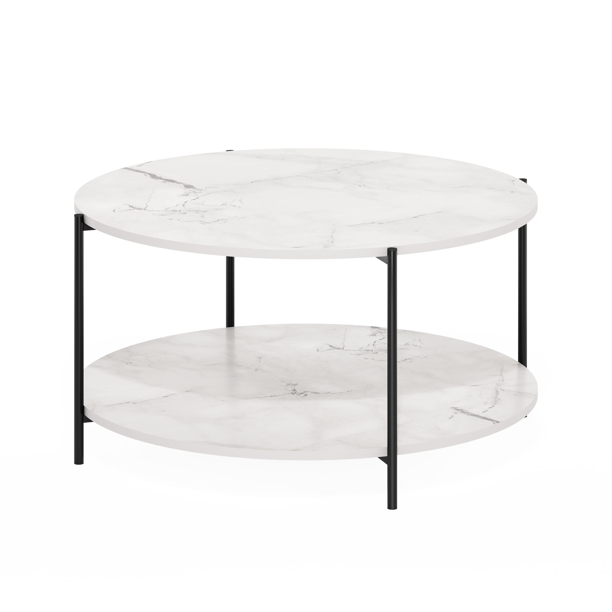 Click here for Furinno Besi 2-Tier Modern Round Coffee Table Tabl... prices