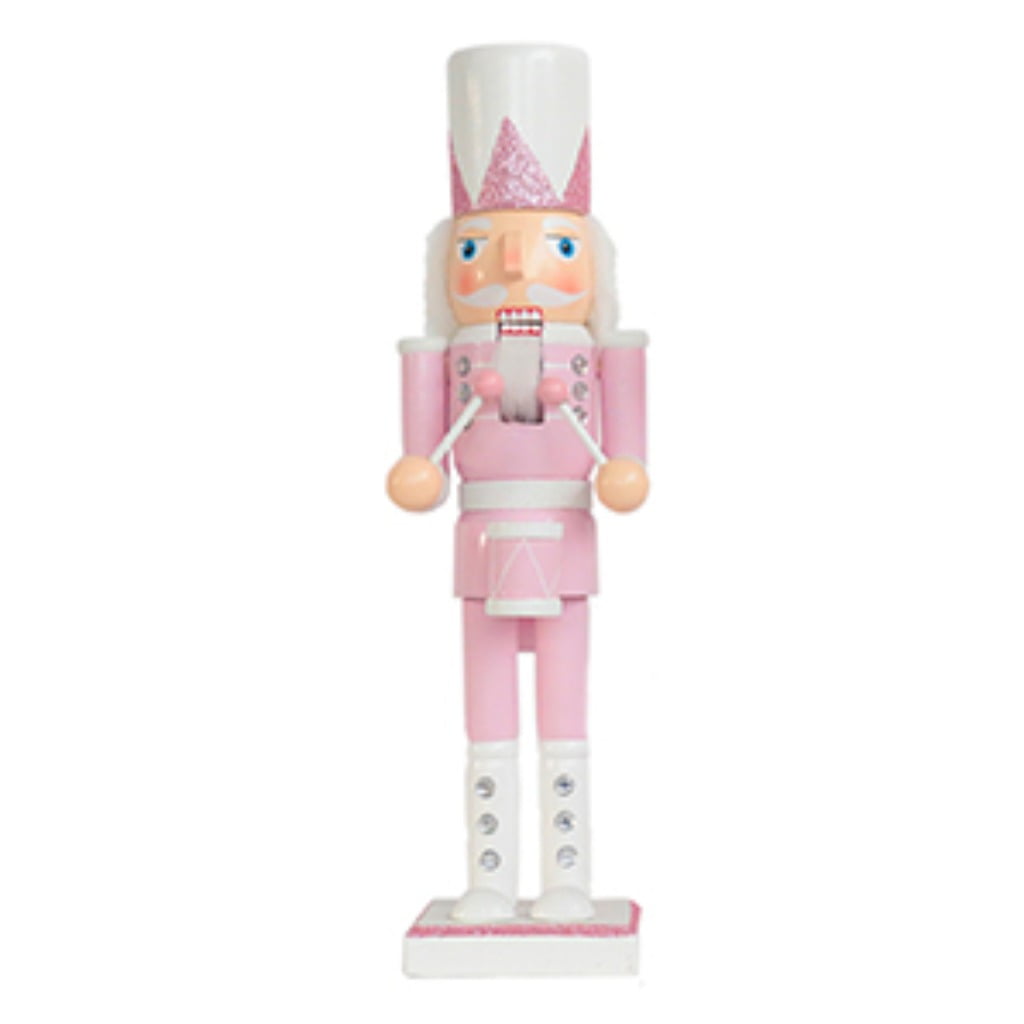 Pink Splendor Drummer with Staff Wooden Christmas Nutcracker 15 Inch ...