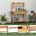 Uforic Outdoor Workstation with Sliding Tabletop & Hooks, Weatherproof ...