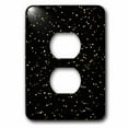 3dRose Faux Gold Bokeh Confetti On Black - 2 Plug Outlet Cover ...