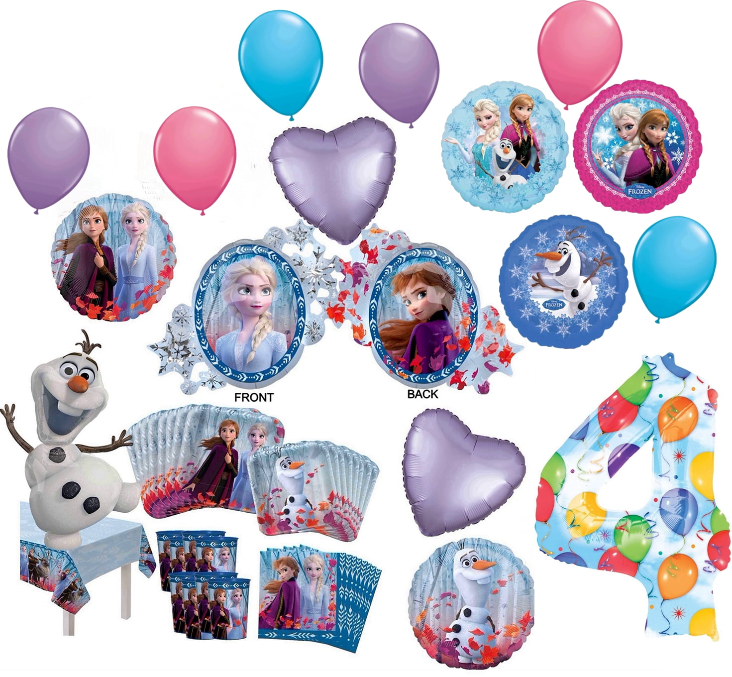 Frozen Party Supplies 4th Birthday 8 Guest Dining Decoration Kit and ...