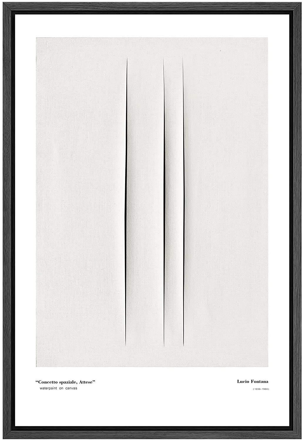 PixonSign Framed Canvas Print Wall Art Lucio Fontana 3D Black Line ...