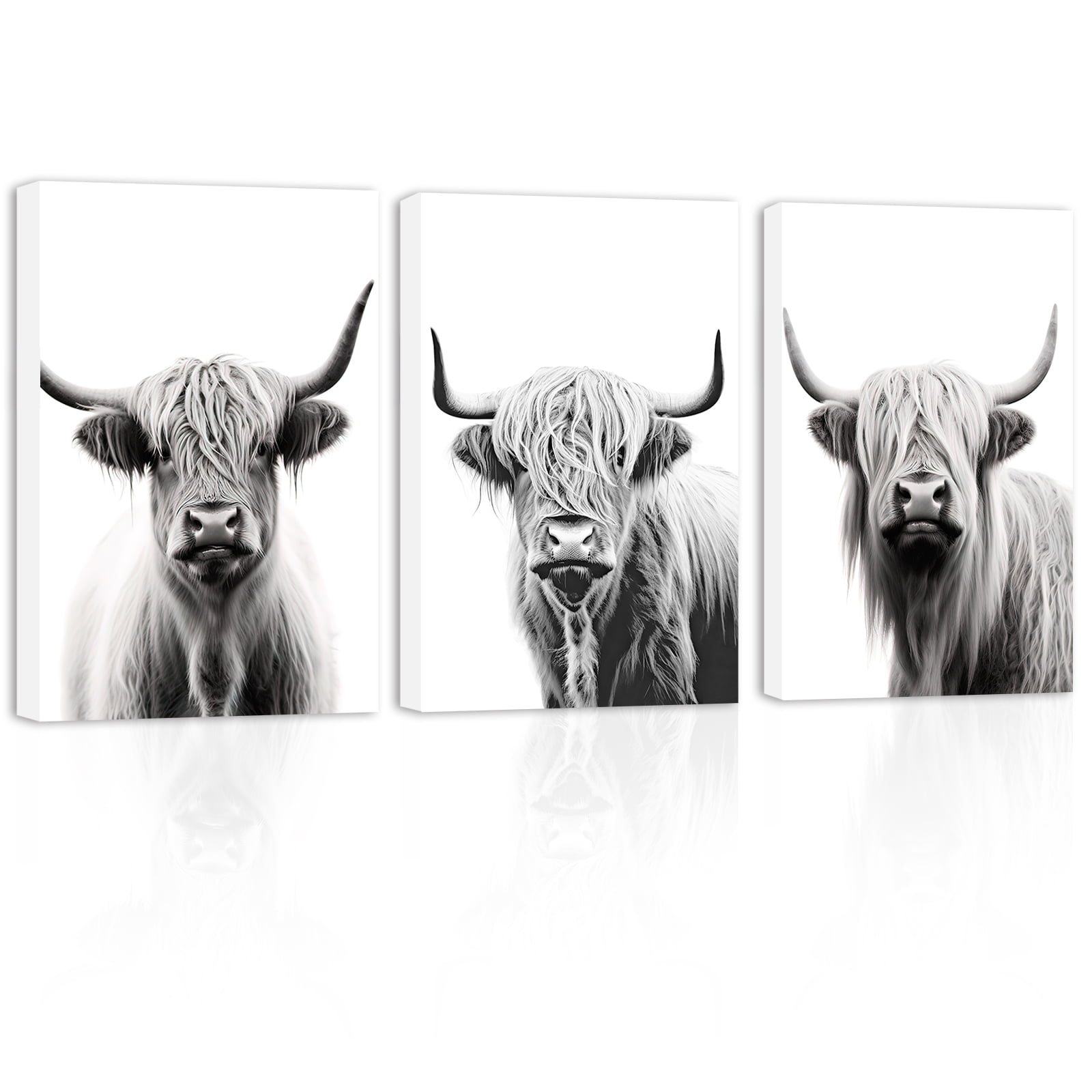 Click here for Zhongyutong Highland Cow Canvas Art Prints 3 Piece... prices