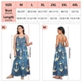 All-Over Print Backless Cross Strap Slip Dress, Loose A-Line Slim Fit ...