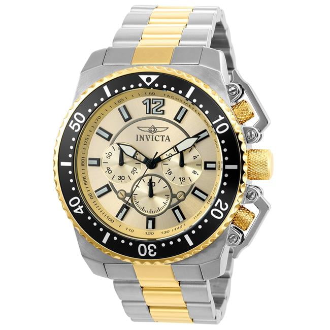 Invicta - Invicta Men's 21955 Pro Diver Chrono 18K Gp And Ss Gold-Tone ...