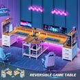 YOMILUVE L Shaped Gaming Desk with Drawers & Storage Shelves, White ...