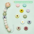 20Pcs 10 Colors Silicone Beads Daisy Mixed Color 19.5x7.5mm Hole: 1.6mm ...