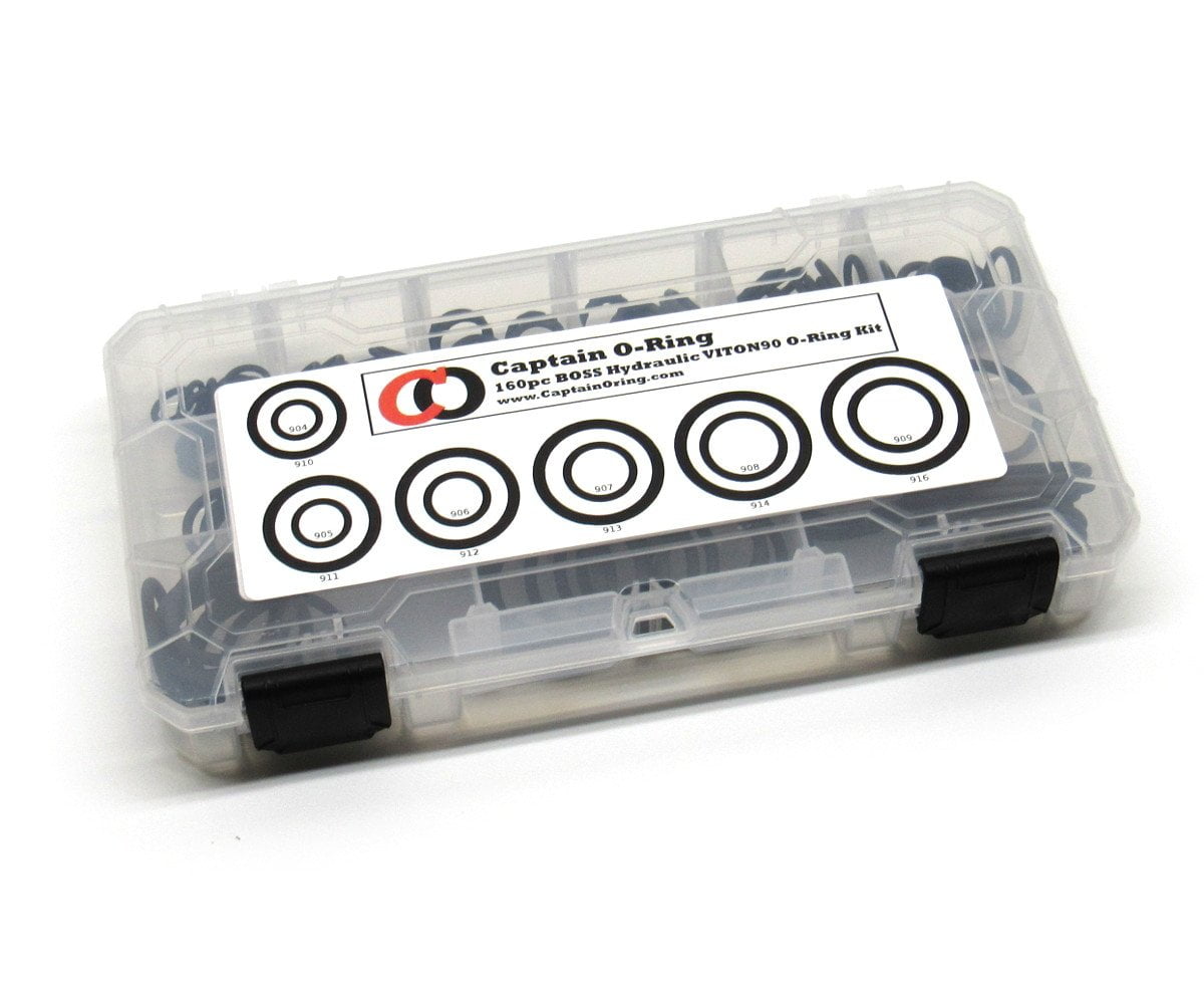 Captain O-Ring 160 Piece BOSS Hydraulic DuPont VITON 90 SAE 900 O-Ring ...
