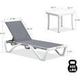 Patio Chaise Lounge Chair with Armrests Outside Aluminum Plastic ...