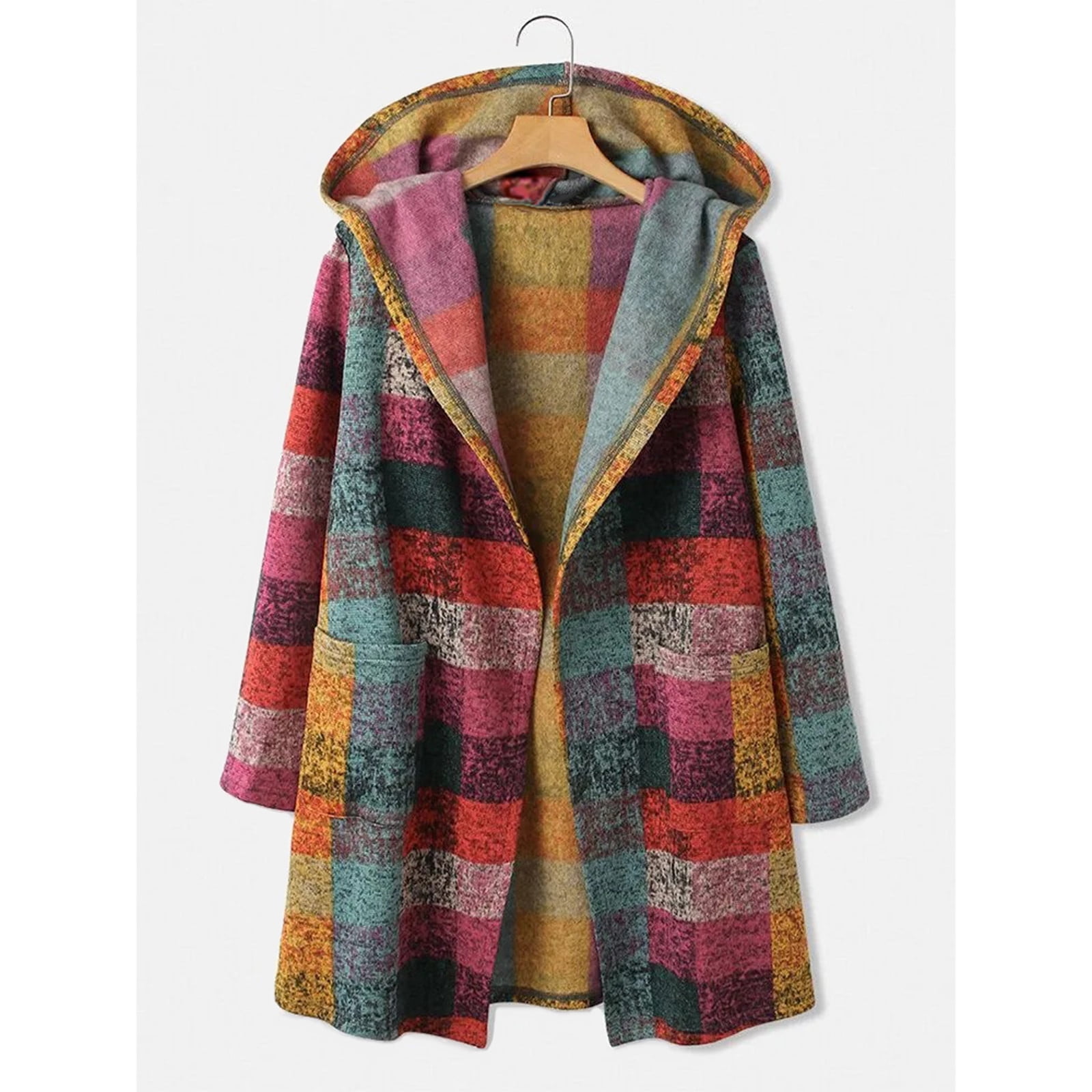 Click here for Wiyuqeen Womens Oversized Plaid Coat Casual Warm F... prices