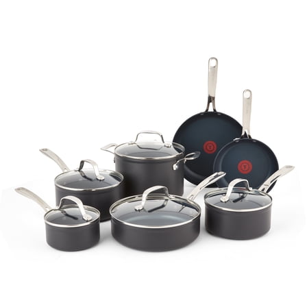 T-fal, Cookware Set, 17 Piece, Hard Anodized Nonstick - Walmart.com