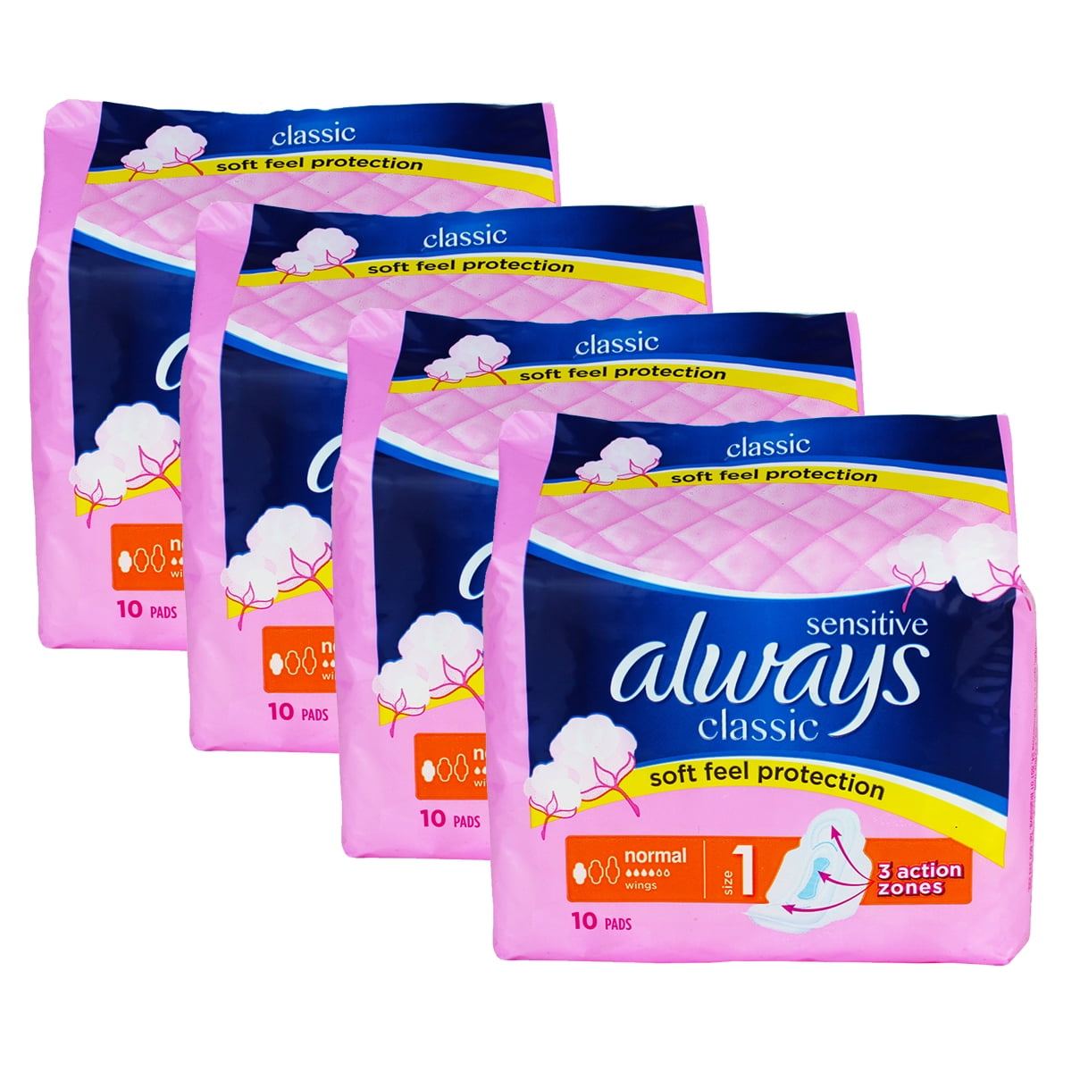 Always Sensitive Classic Pads with Wing Normal Size Soft Feel ...