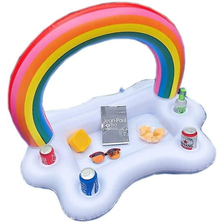 Inflatable Rainbow Cloud Drink Holder, Floating Beverage Salad Fruit ...