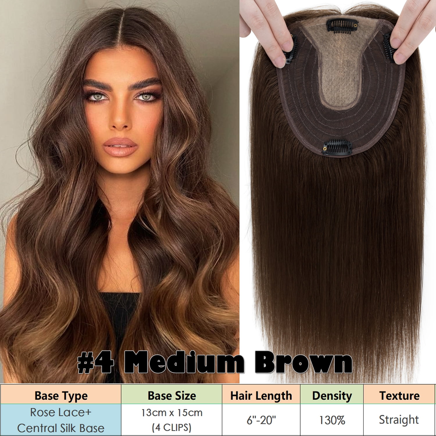 Benehair Real Hair Clip In Extensions Clip In Hairpiece Silk Base ...