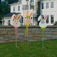 24 in. Metal Easter Bunny Garden Stakes, Set of 3 - Walmart.com