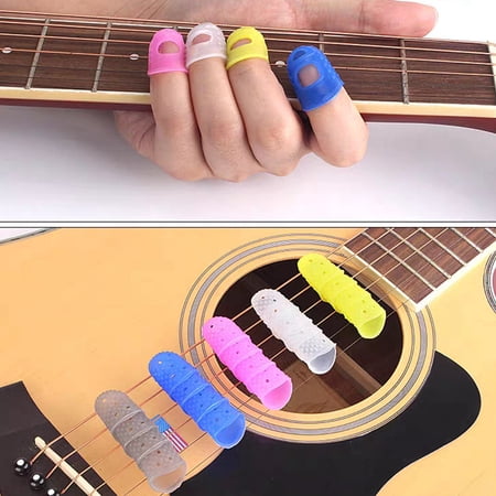 HEIBIN 20 Guitar Silicone Finger Protectors, Colored Fingertip ...