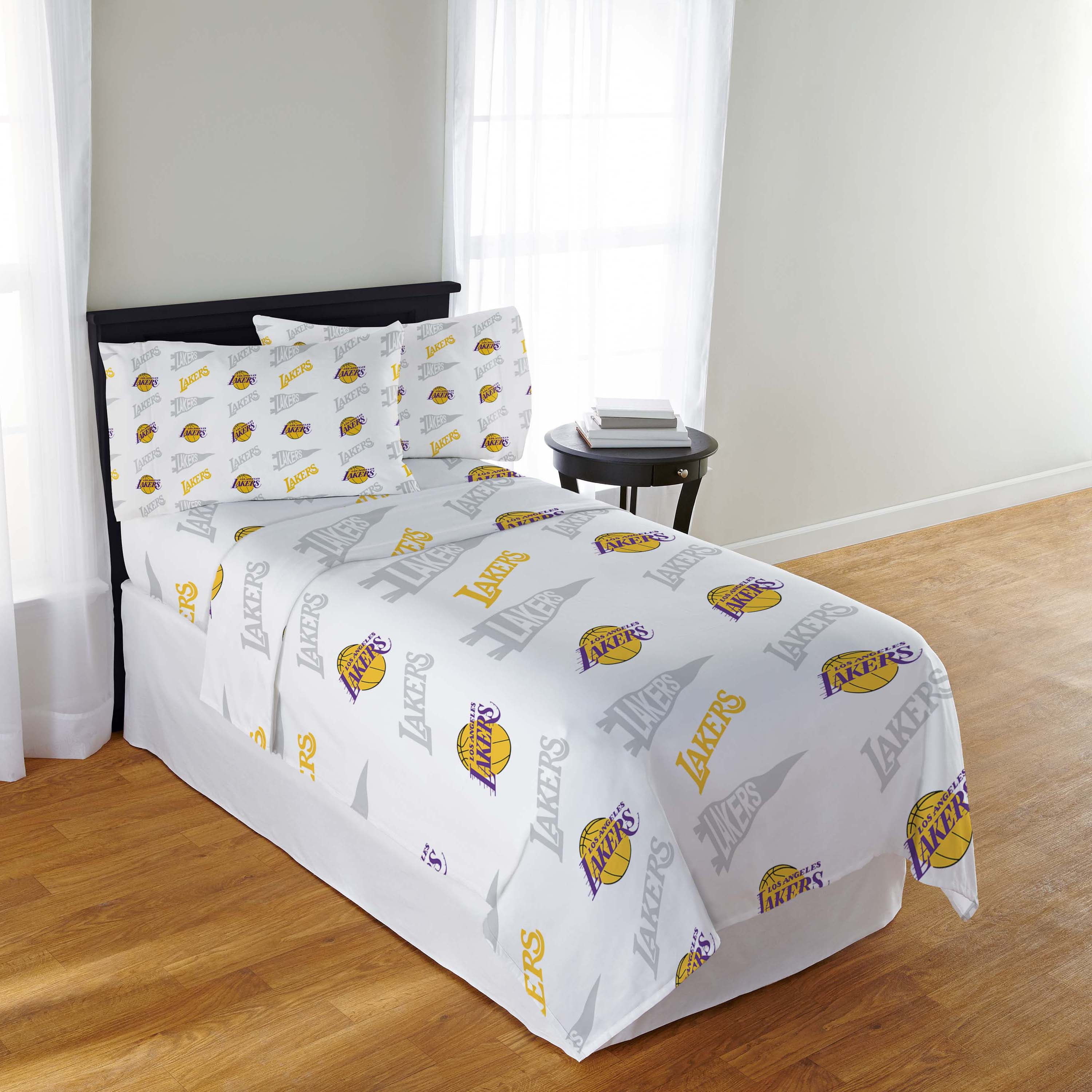 NBA Officially Licensed Los Angeles Lakers Microfiber Bed Sheet Set ...