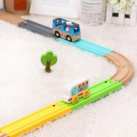 Wooden Train Track Trains Toy Simulation Train Sound Track Accessories ...