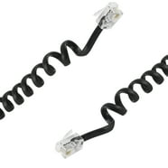 Power Gear 25ft. Coiled Telephone Cord, Black, for Home or Office ...