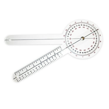 Baseline 360 degree clear plastic goniometer joint angle and range of ...