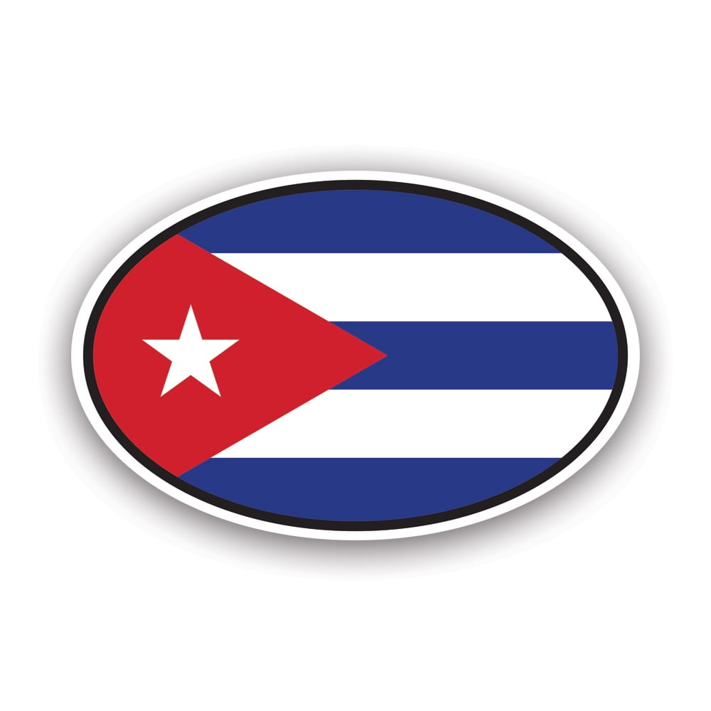 Cuba Oval Sticker Decal - Self Adhesive Vinyl - Weatherproof - Made in ...