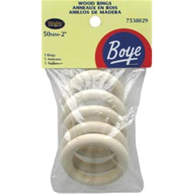 boye - cabone rings 2" 5/pkg - wood - Walmart.com