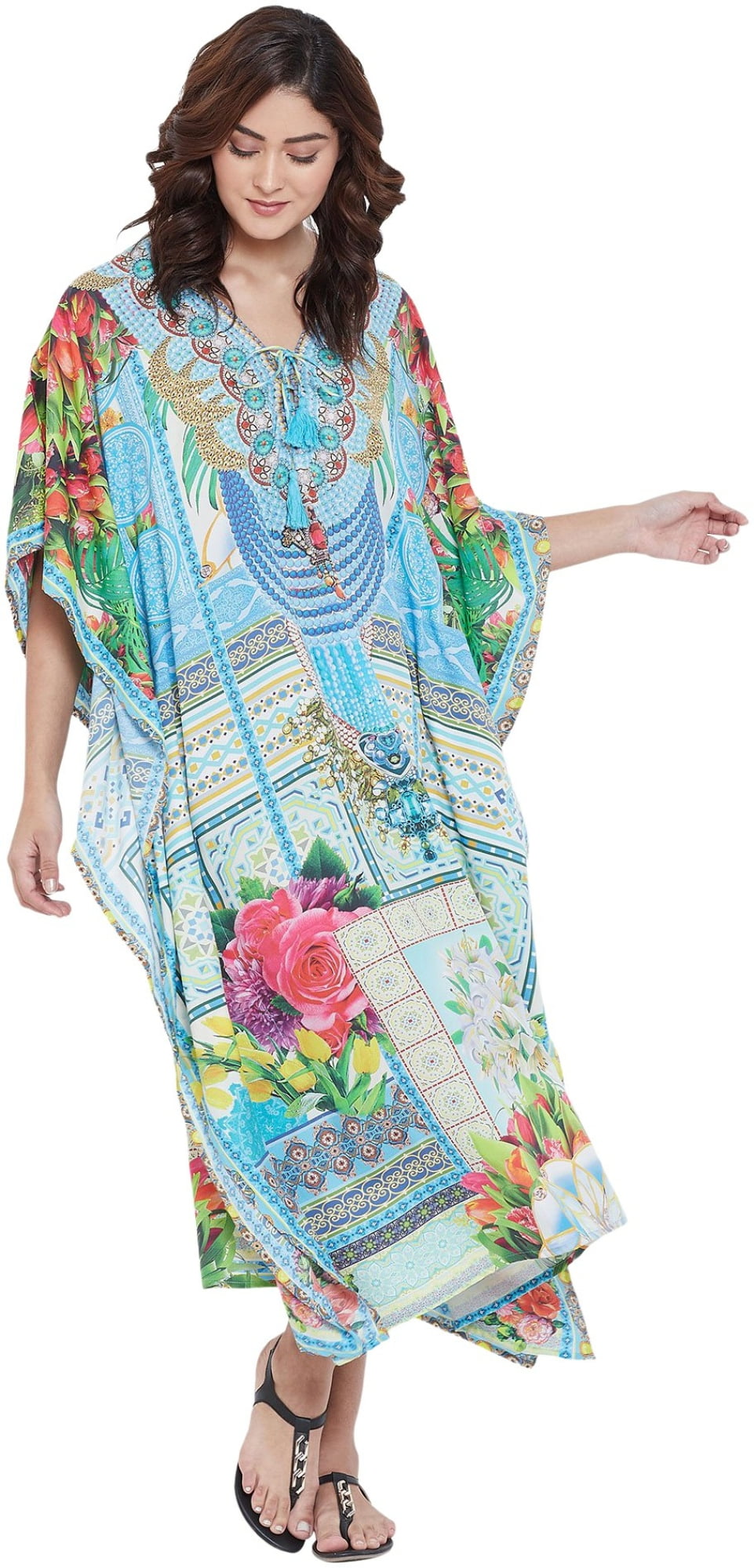 Women's Plus Size Kaftans Dresses for Women Full Length Maxi Caftan Dress Long Kaftans for Plus ...