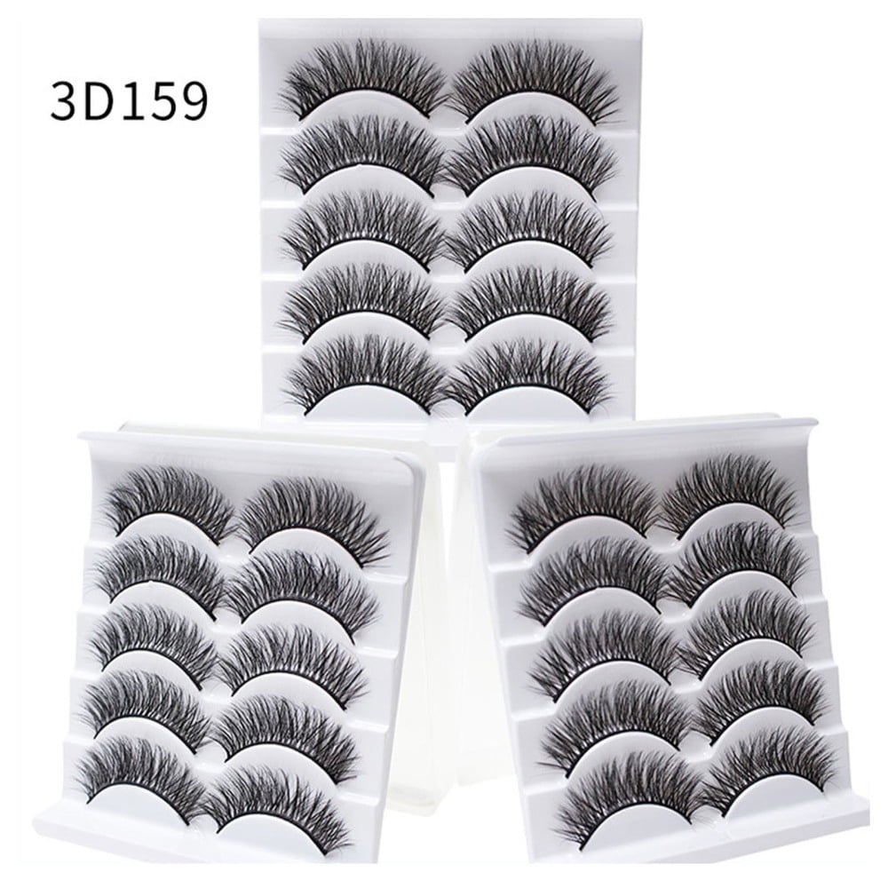 5 Pairs Dense Soft Artificial Eyelashes Charming Look Curling up ...