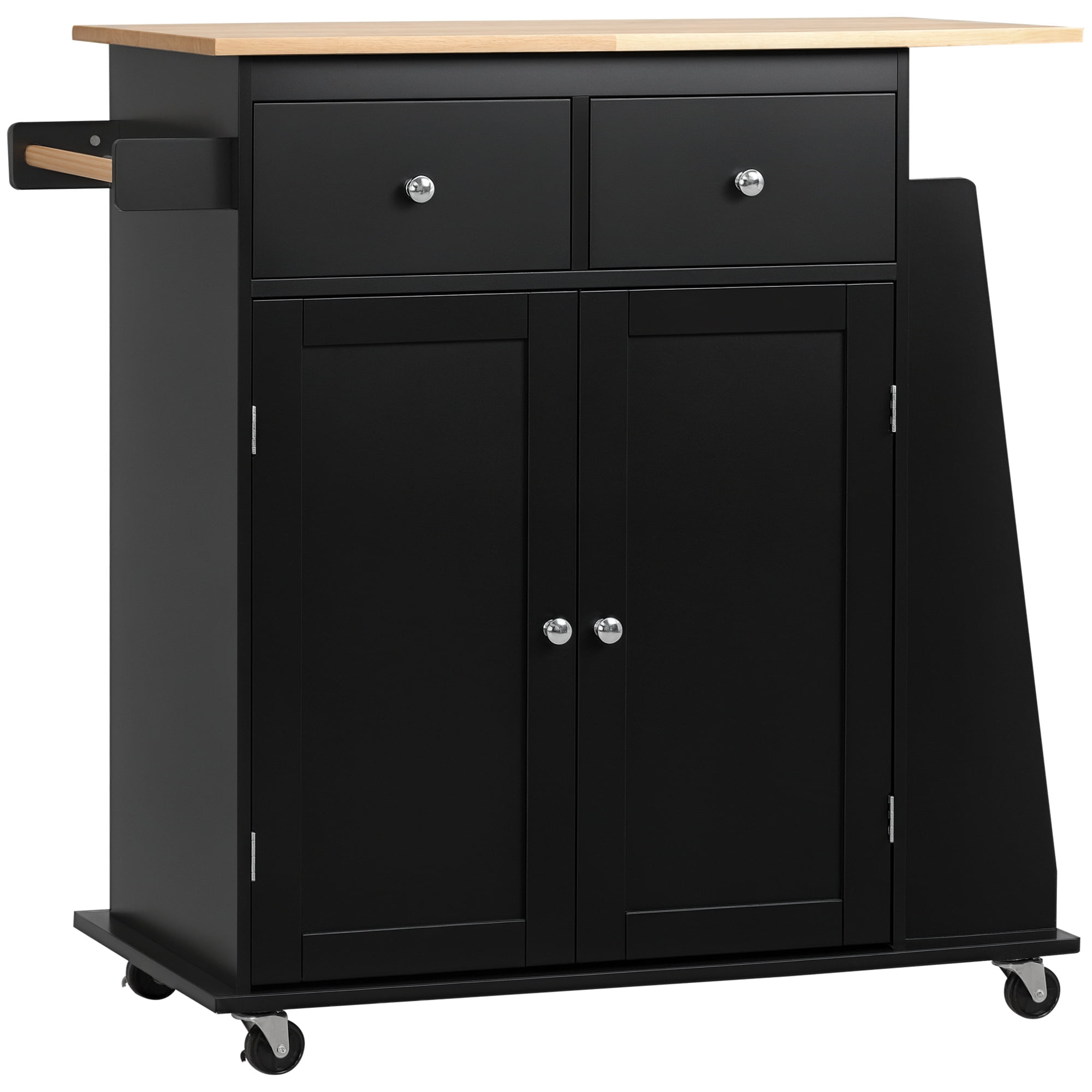 Click here for Homcom Rolling Kitchen Island  Kitchen Cart With R... prices