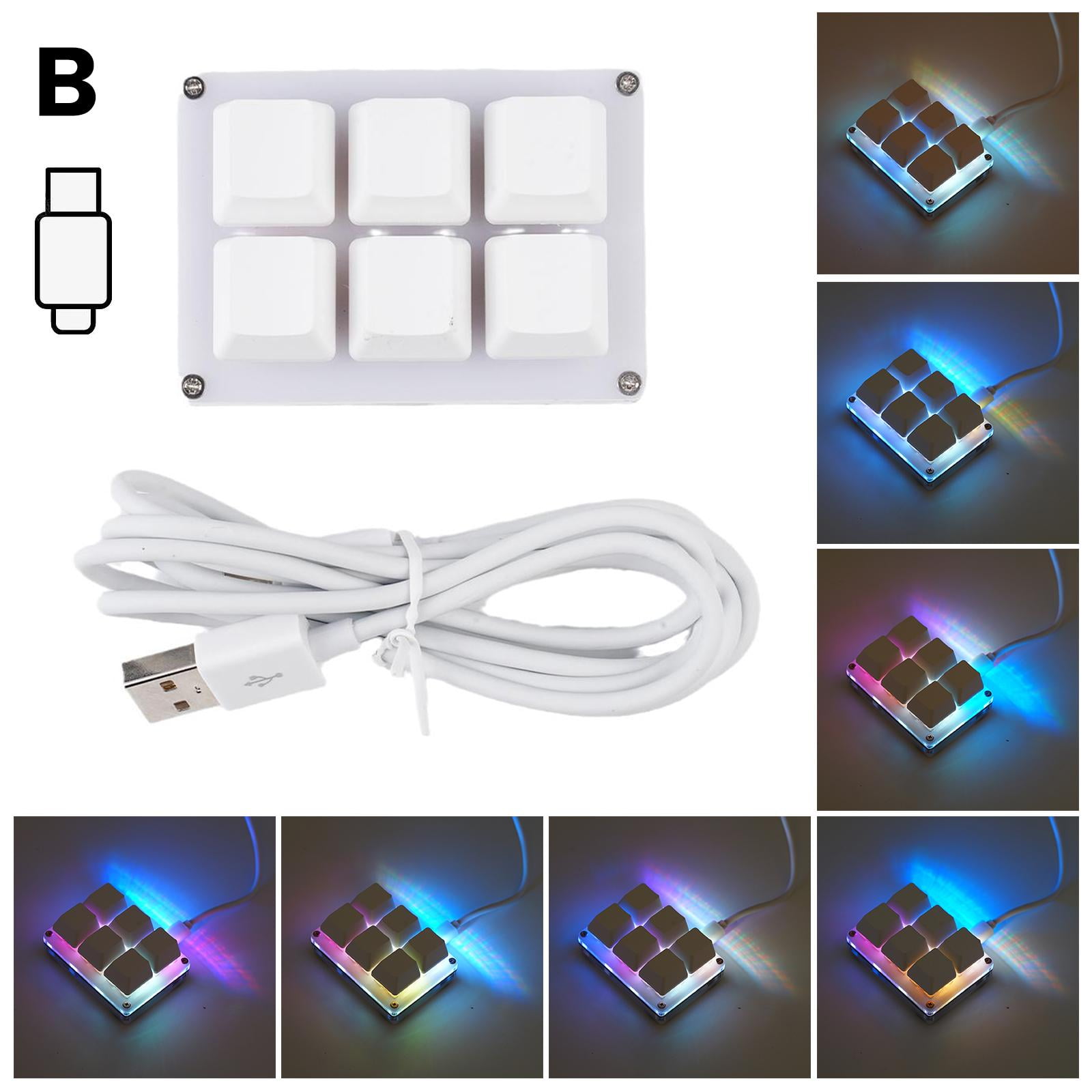 Mini 6-key Keyboard DIY Custom USB LED Control Shortcut Mechanical Keys ...