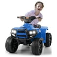 TOBBI 6V Kids ATV Quad Car, 4 Wheeler Toy with LED Headlight, Horn, Speed Indicator, Blue ...