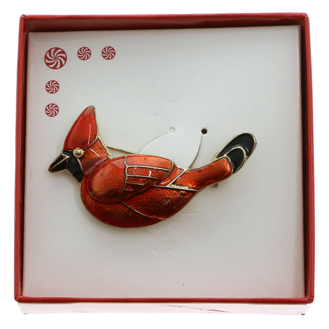 Mi Amore Flying Cardinal Bird Boxed Brooch-Pin Red & Black - Walmart.com