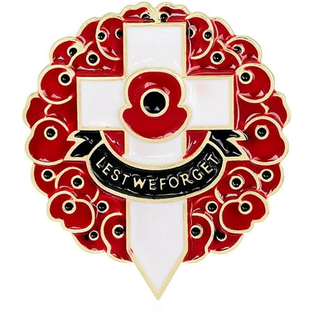 Lady Women Men Fashion Accessories Cross Drip Poppy Brooch Flower ...