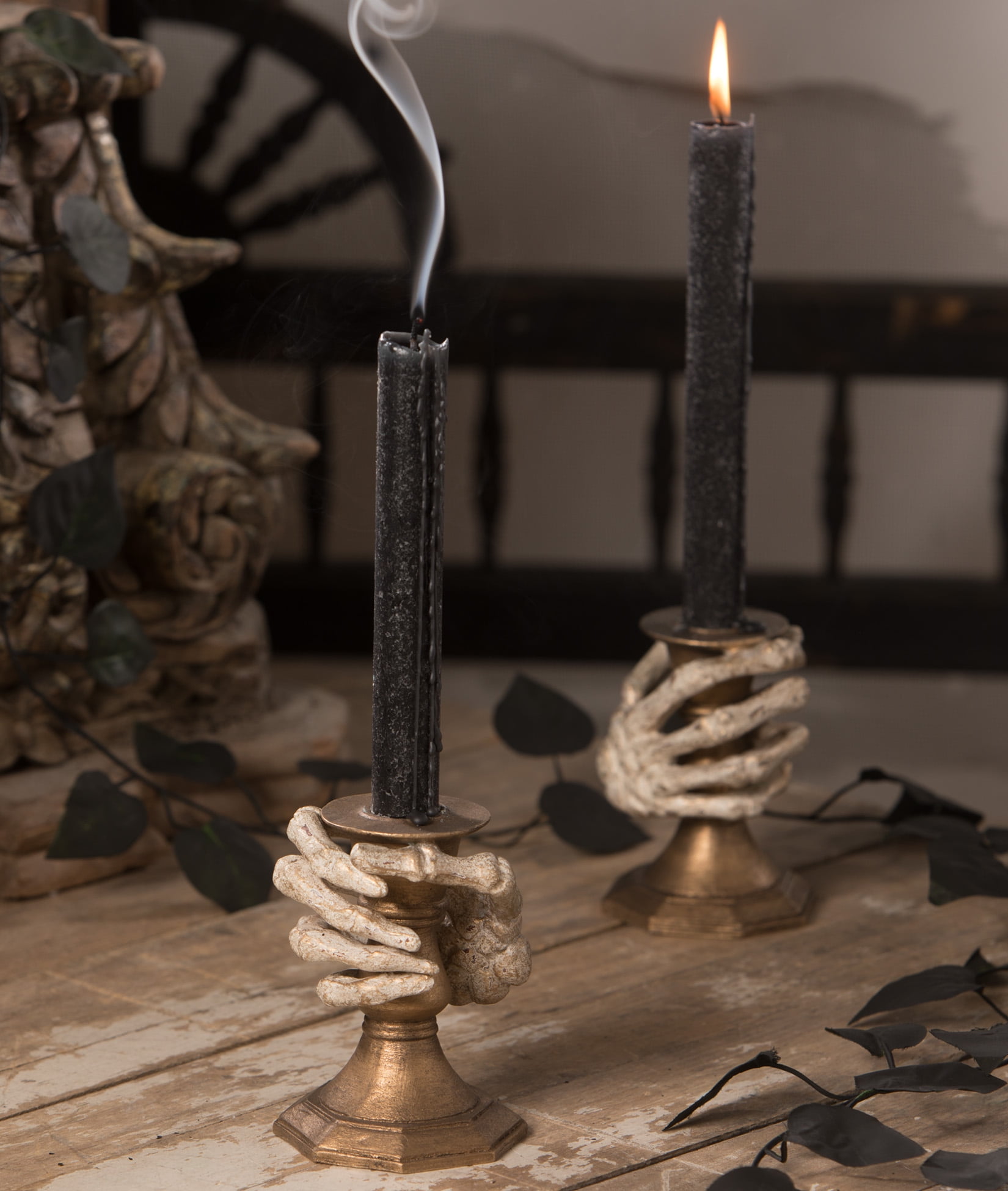 Skeleton Hands with Black Flame Candle - munimoro.gob.pe