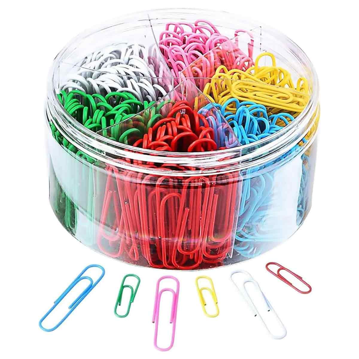 Clips de papel recubiertos de color, 300 por bote, pinzas para papel de ...