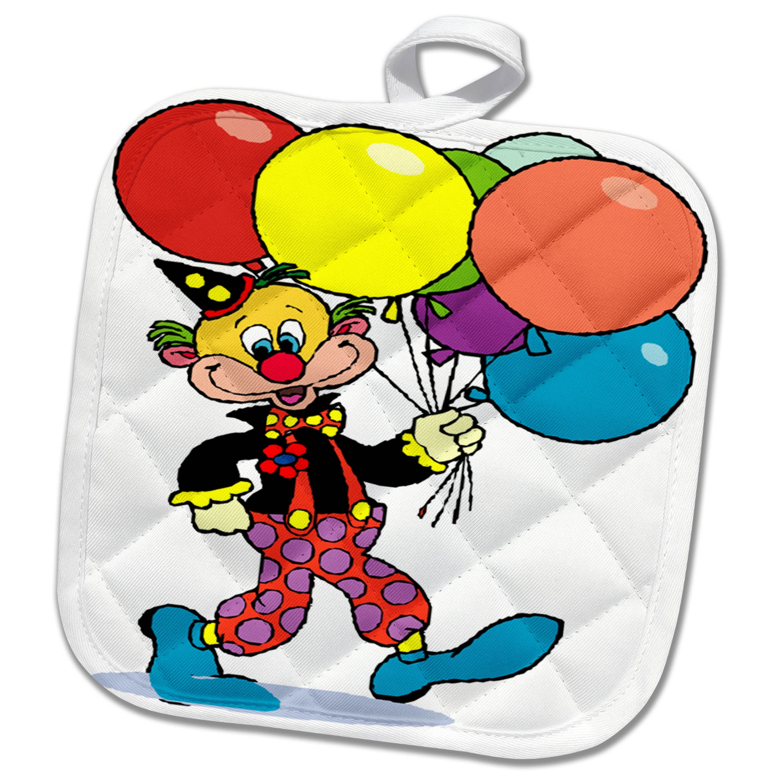 3dRose Funny Birthday Clown - Pot Holder, 8 by 8-inch - Walmart.com