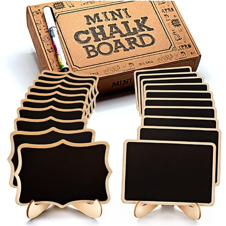 Mini Chalkboard Signs, 20 Pack Framed Small Chalkboard Labels with ...