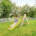 Gymax 2-in-1 Wooden Climbing Triangle Set Triangle Climber w/ Ramp ...