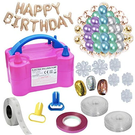 Balloon Pump Electric, Portable Inflator Dual Nozzle Balloon Air Pump ...