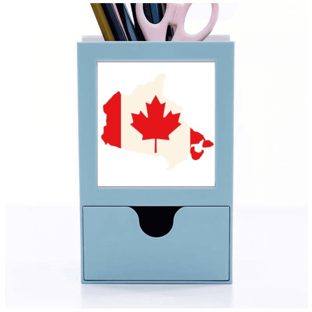 Red Maple Symbol Canada Country Flag Desk Supplies Organizer Pen Holder ...