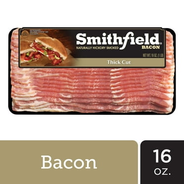 Great Value Hickory Smoked Fully Cooked Thick Cut Bacon, 2.1 oz ...