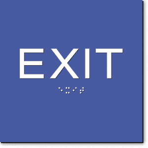 Exit Sign-Blue / White (3 Units) - Walmart.com