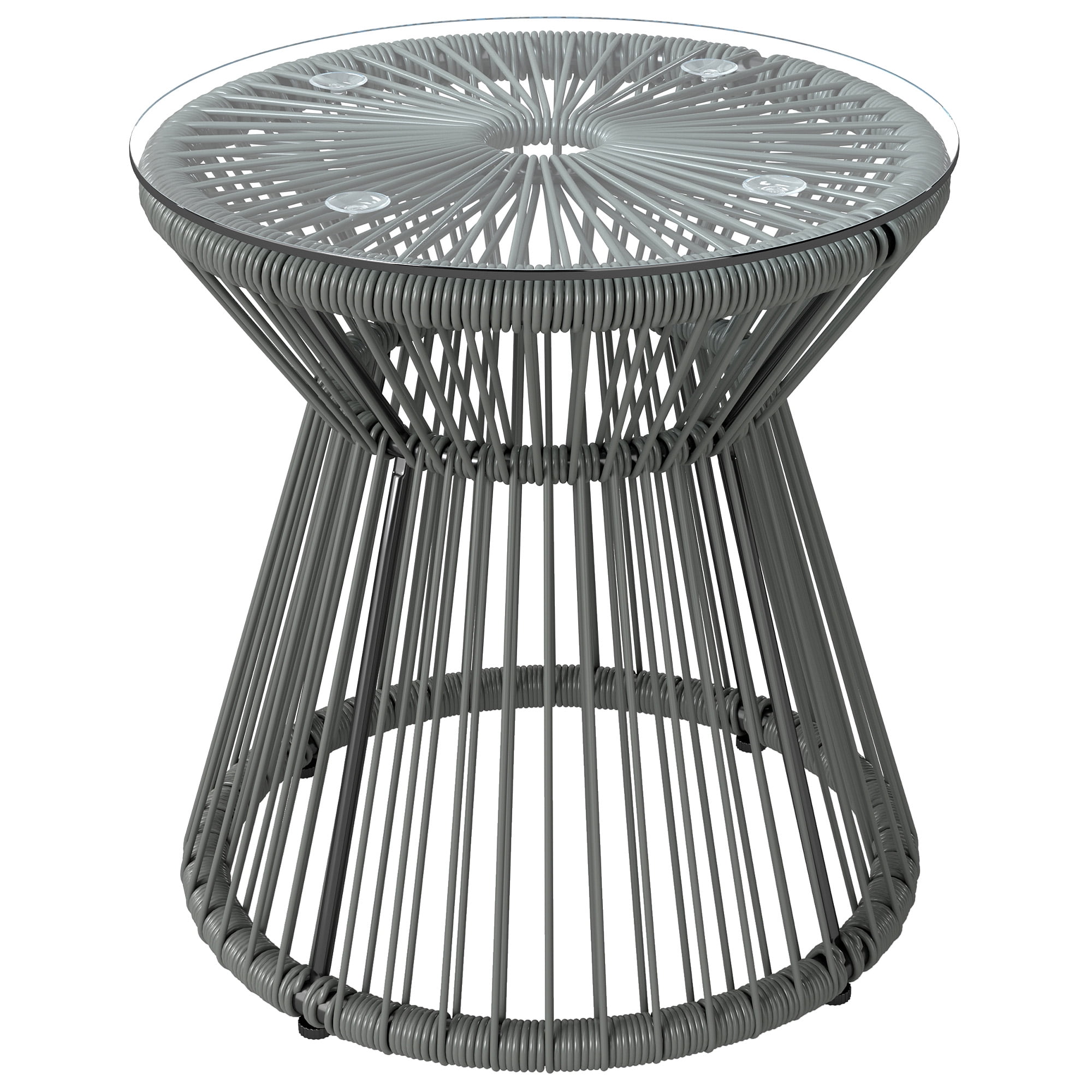 Click here for Outsunny Rattan End Table  Round Hollow Drum Desig... prices