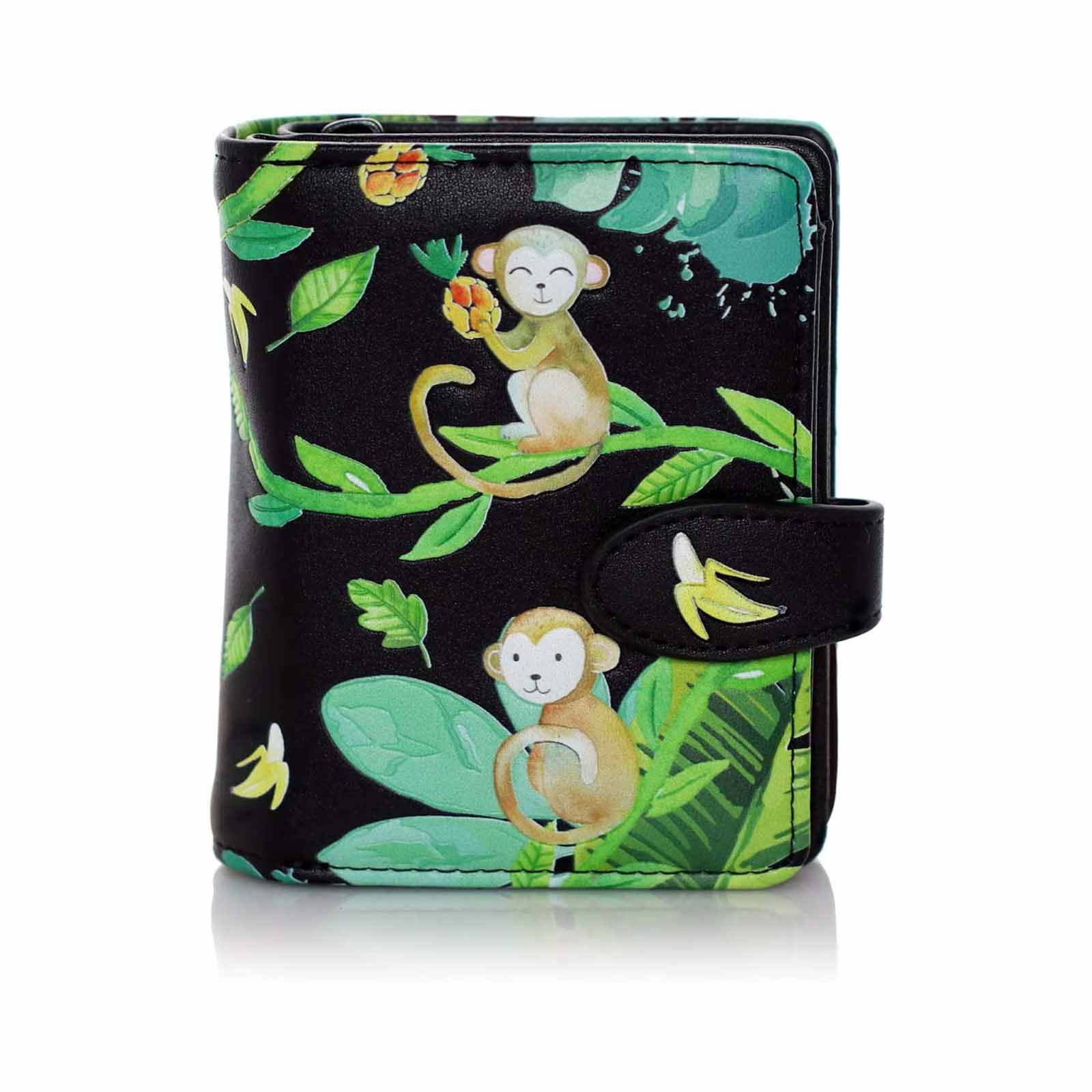 Shagwear Jungle Monkey Small Black Zipper Wallet - Walmart.com
