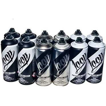 Loop 400ml Premium Mural Spray Paint kit for Aerosol Art - 6 Neon ...