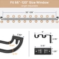 Sindcom Double Curtain Rod，Blackout Wrap-Around Curtain Rods for ...