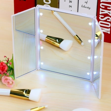 8 LED Light Makeup Cosmetics Beauty Tabletop Beauty Mirror 3 Foldable ...