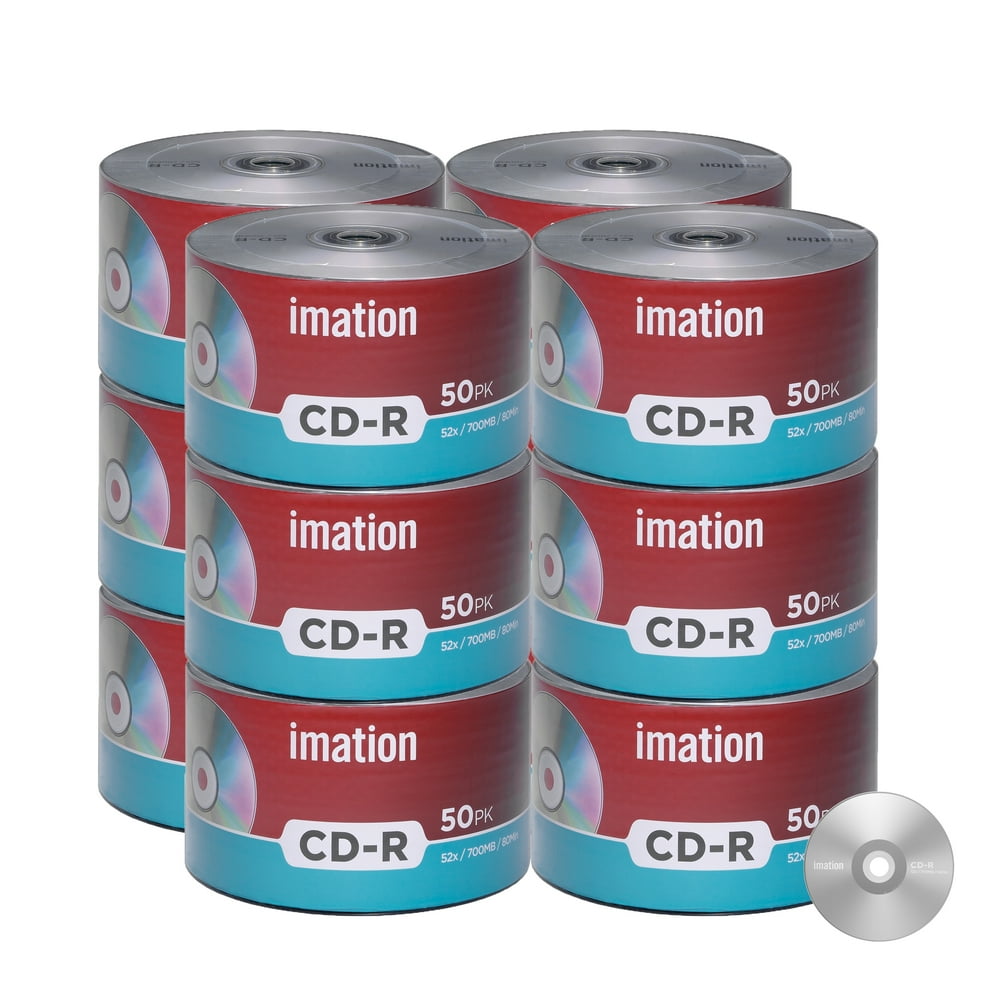 600 Pack Imation CD-R 52X 700MB/80Min Branded Logo Blank Media Recordable Data Disc - Walmart ...