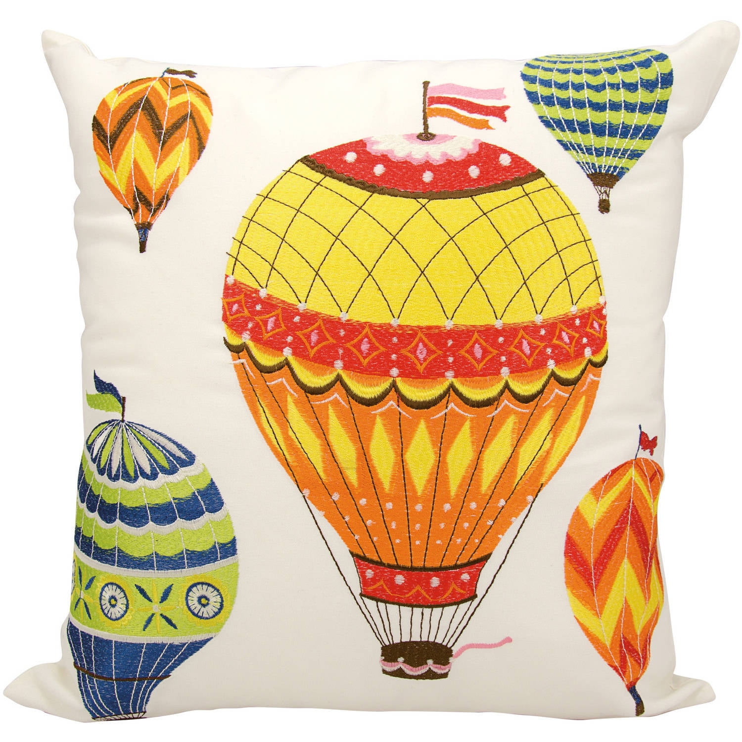 Nourison Indoor/Outdoor Hot Air Balloons Throw Pillow, Multicolor, 20 ...